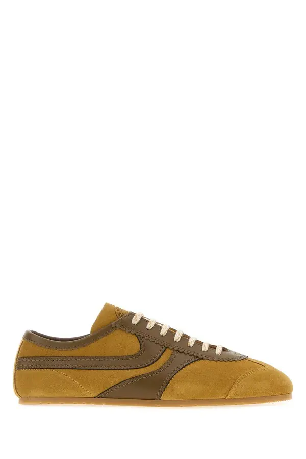 Dries Van Noten Mustard Suede Sneakers - Yellow