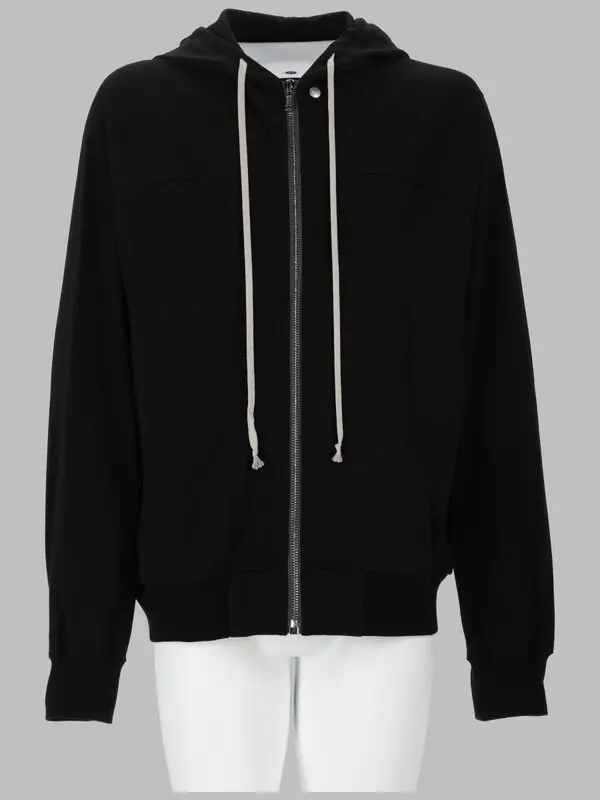 Rick Owens Felpa Con Zip E Cappuccio - Black