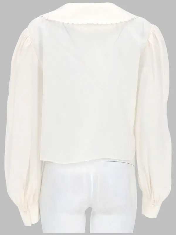 Chloé Silk Blouse With Puff Sleeves - Cream