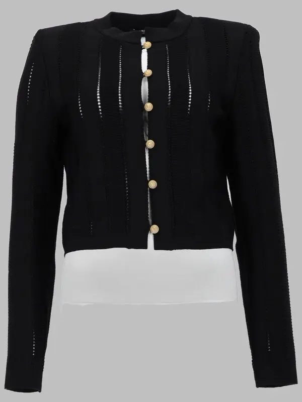 Balmain Cropped Cardigan - Black