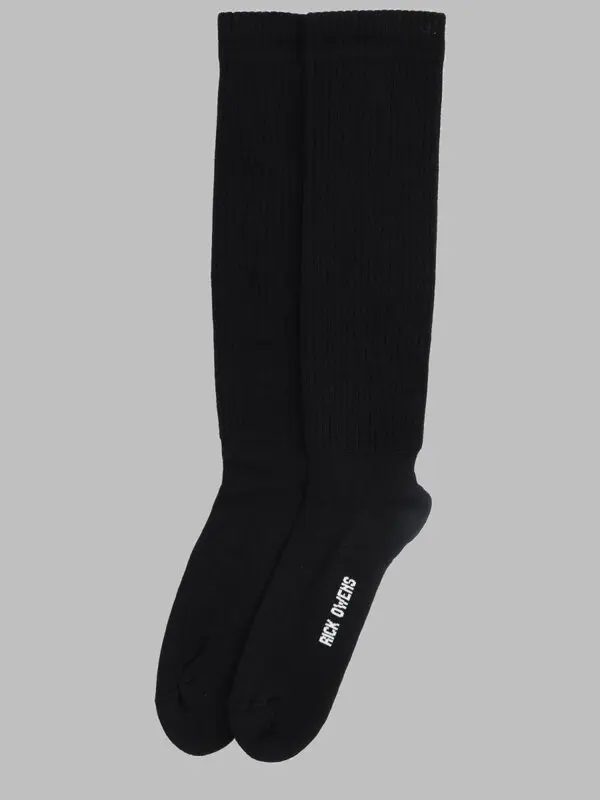 Rick Owens Ribbed Knee-high Socks - Black