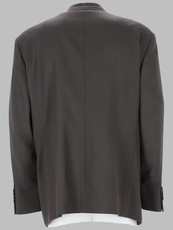 Giorgio Armani Abito Doppiopetto Over In Lana - Gray