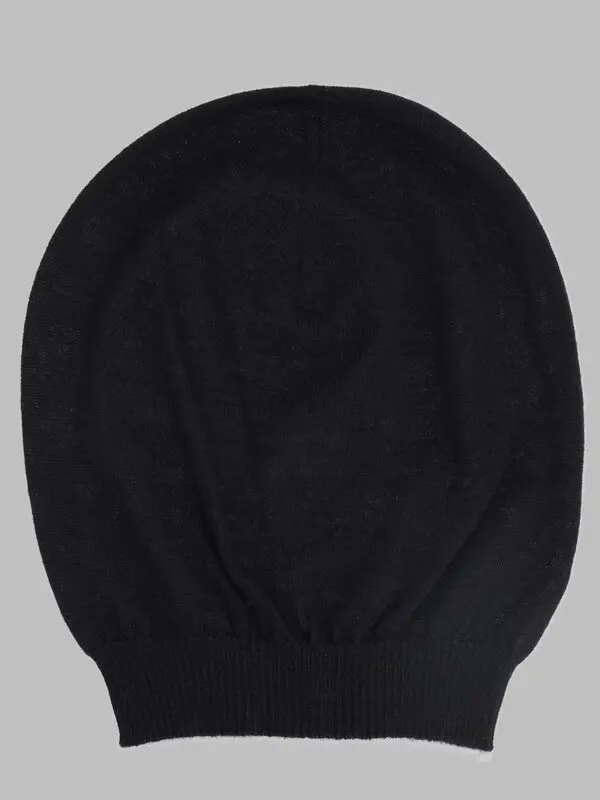 Rick Owens Ribbed Knit Beanie - Black