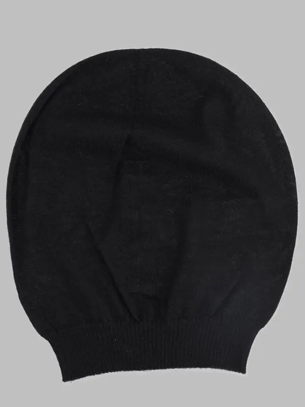 Rick Owens Ribbed Knit Beanie - Black