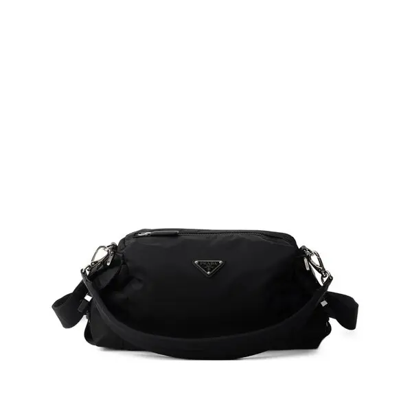 Prada Explore Re-nylon Shoulder Bag With Leather Accents - Black