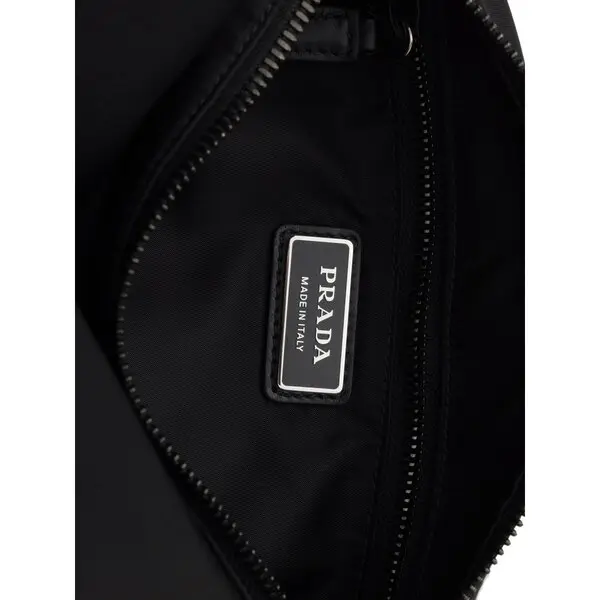 Prada Explore Re-nylon Shoulder Bag With Leather Accents - Black