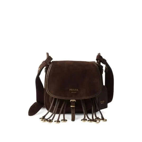 Prada Suede Corsaire Bag - Brown