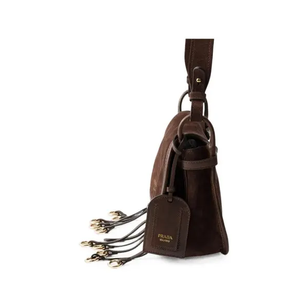 Prada Suede Corsaire Bag - Brown