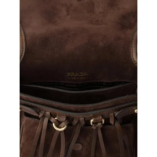 Prada Suede Corsaire Bag - Brown
