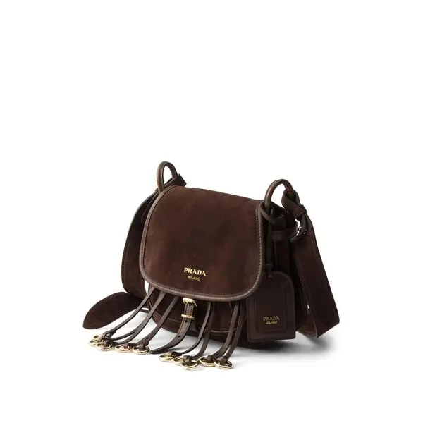 Prada Suede Corsaire Bag - Brown