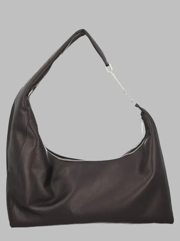 Rick Owens Leather Shoulder Bag With Zipper Detail - Black