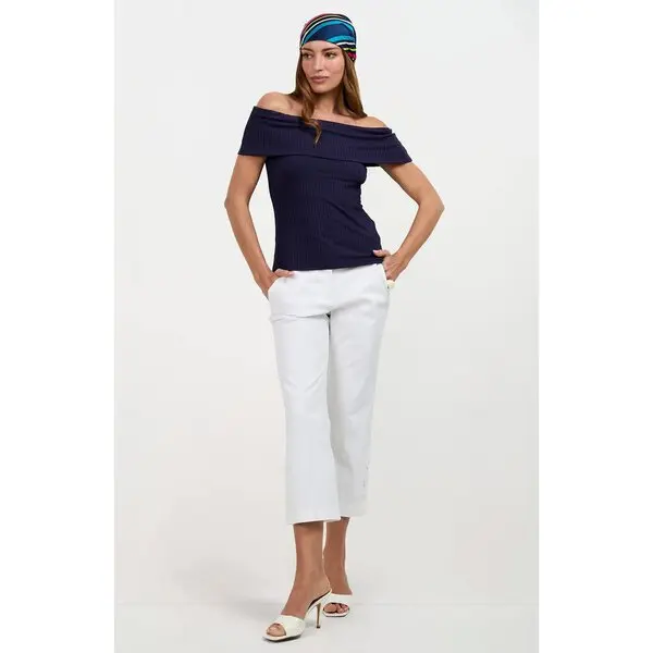 Trina Turk Prizma Off-shoulder Top - Indigo