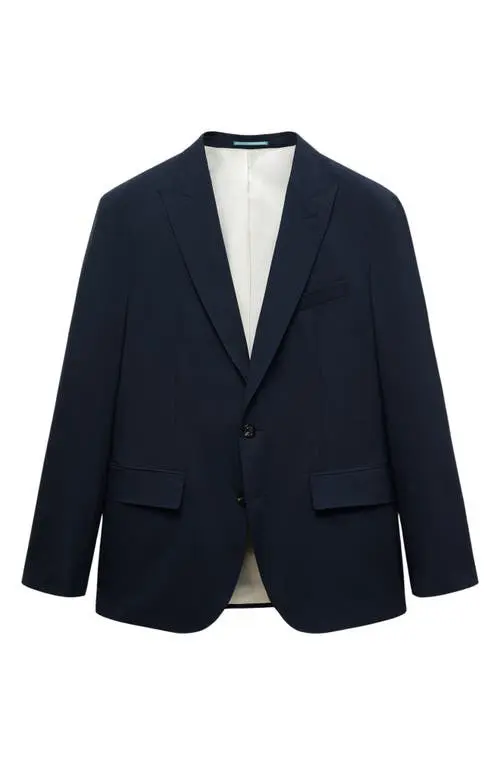 Mango Slim Fit Navy Wool Sport Coat