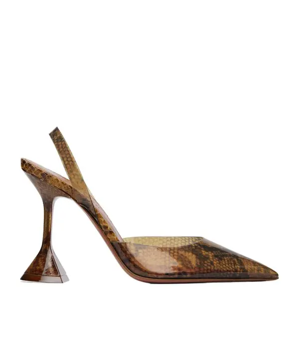 Amina Muaddi Holli Glass Sling 95 High-heeled Sandals - Tan