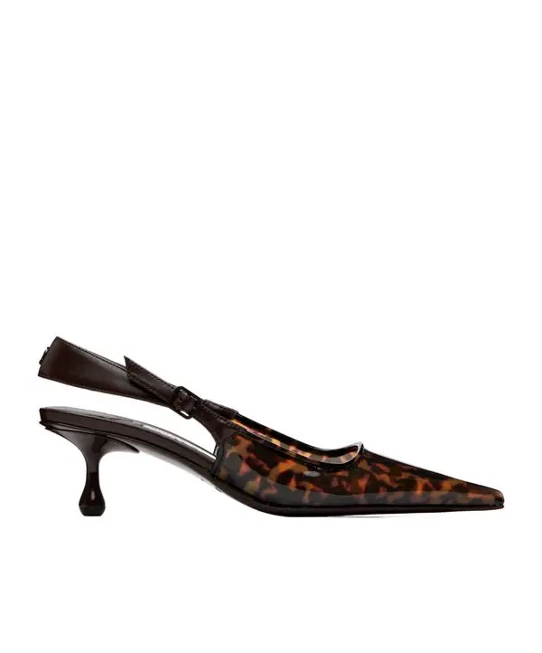JIMMY CHOO Amel 50 Tortoiseshell High Heels - Amber