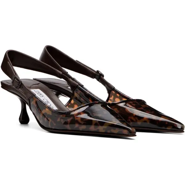 JIMMY CHOO Amel 50 Tortoiseshell High Heels