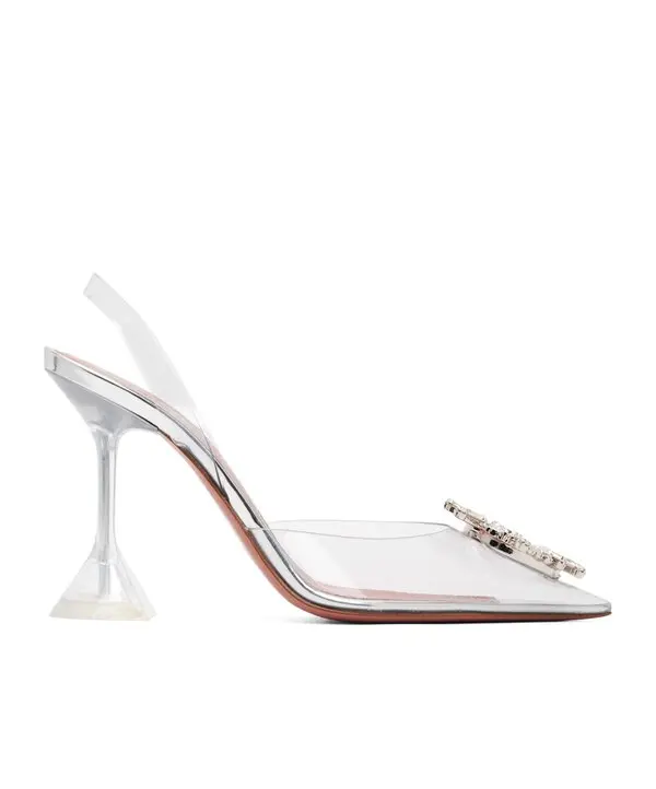 Amina Muaddi Transparent Begum Glass Sling 95 High-heeled Sandals - Transparent Color