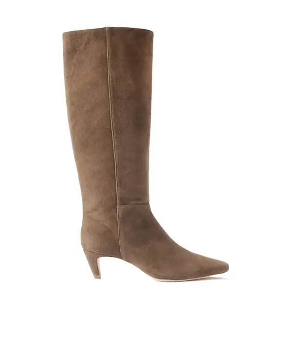 REFORMATION Remy Suede Knee Boots - Light Brown