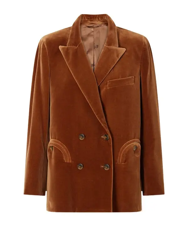 BLAZÉ MILANO Everynight Cotton-velvet Blazer - Brown