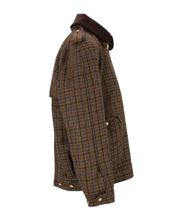BLAZÉ MILANO Checked Wool Trench Jacket