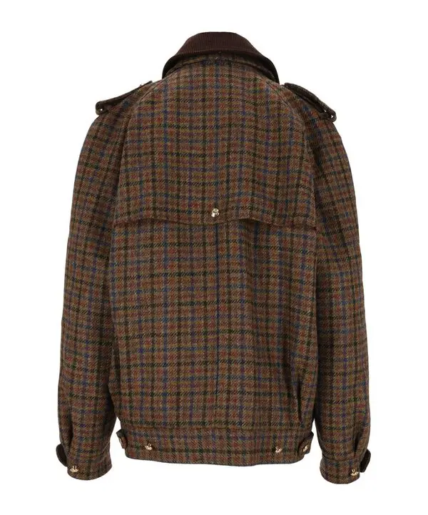 BLAZÉ MILANO Checked Wool Trench Jacket
