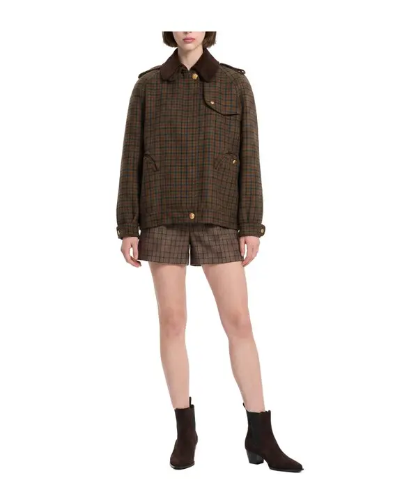 BLAZÉ MILANO Checked Wool Trench Jacket