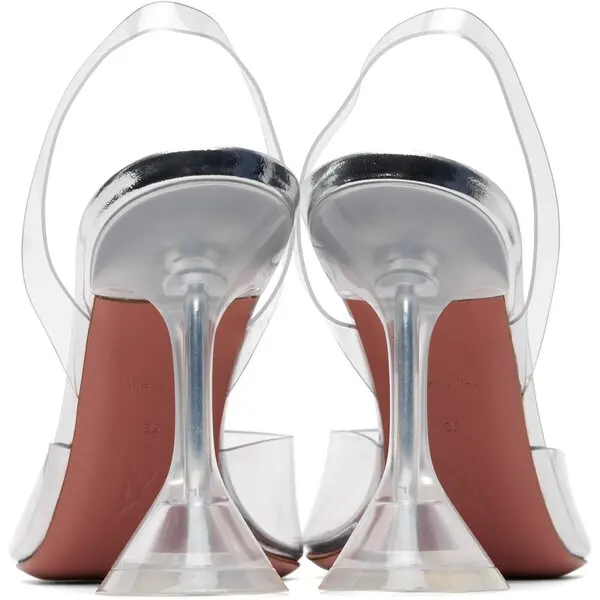 Amina Muaddi Holli Glass Sling 95 High-heeled Sandals - Transparent Color