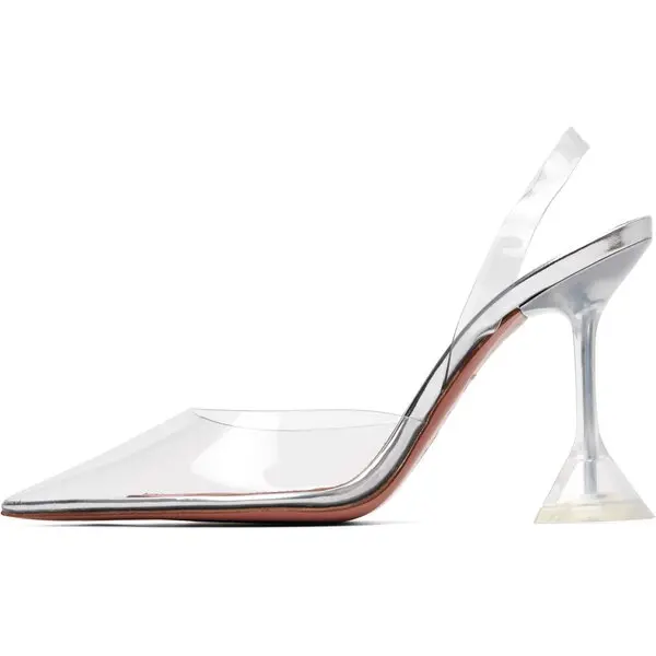 Amina Muaddi Holli Glass Sling 95 High-heeled Sandals - Transparent Color