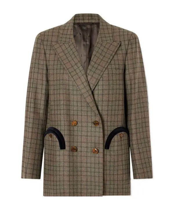BLAZÉ MILANO Checked Wool And Cashmere-blend Jacket