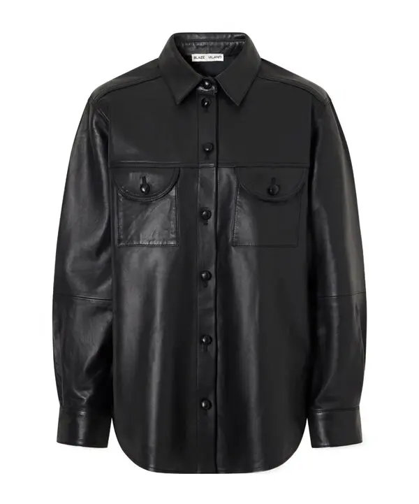 BLAZÉ MILANO Berber Leather Shirt - Black