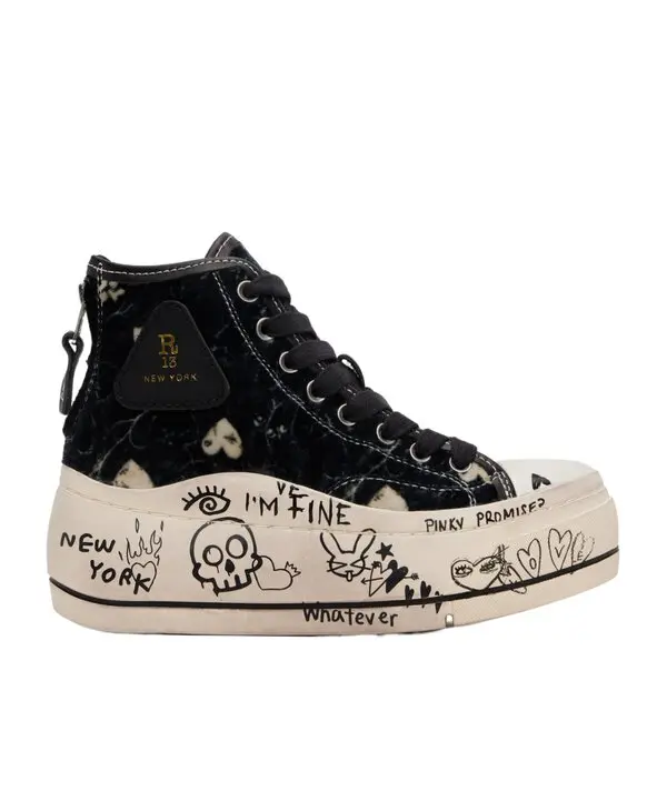 R13 Kurt High-top Sneakers - Black