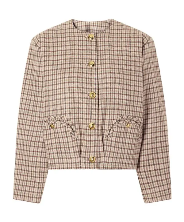 BLAZÉ MILANO Altai Checked Wool And Cashmere-blend Jacket - Beige