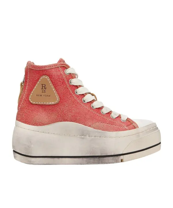 R13 Kurt High-top Sneakers - Crack Red