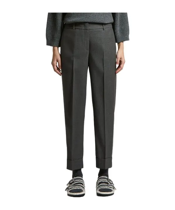 Peserico Pressed-crease Trousers - Black