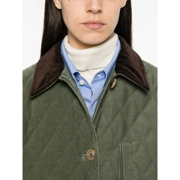 BLAZÉ MILANO Clelia" Matelassé Corduroy Jacket With Contrasting Collar