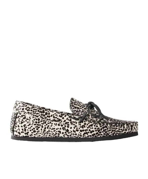 Isabel Marant Étoile Fitza Leopard-print Calf Hair Loafers - Black