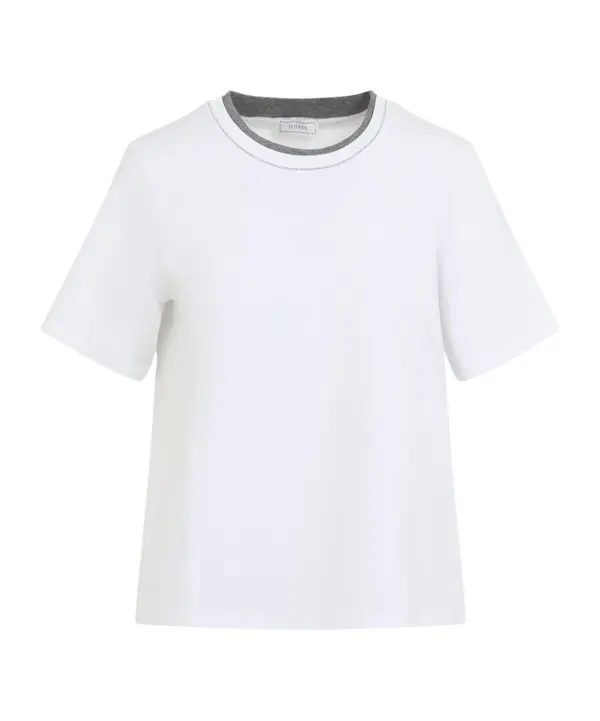 Peserico Contrast Trim T-shirt - White