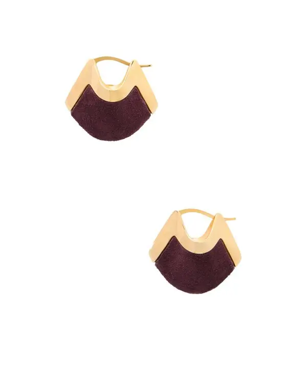 Khaite Lotus Gold-plated And Suede Drop Earrings - Red