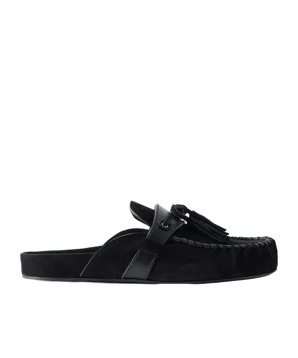 Isabel Marant Étoile Malvin Leather-trimmed Suede Mules - Black