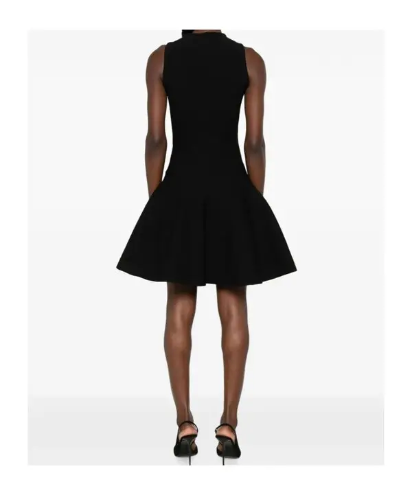 Alaïa Cross-neck Flared Mini Dress
