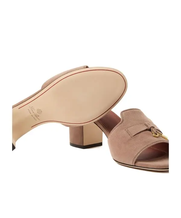 Loro Piana Summer Charms Suede Heeled Sandals
