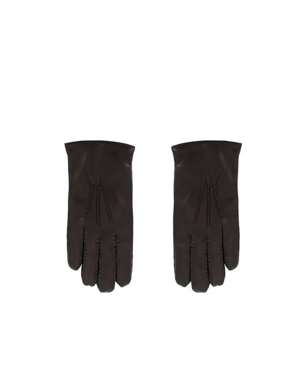 Orciani Stitched-detail Leather Gloves - Black