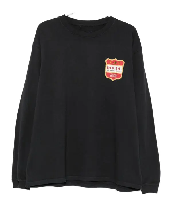 Rhude Logo Printed Crewneck Sweatshirt - Black