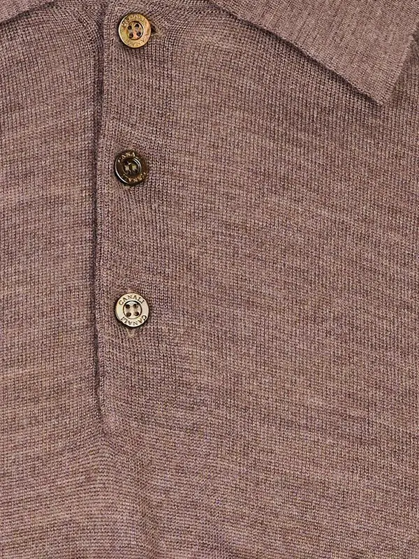Canali Long-sleeve Knitted Polo Shirt