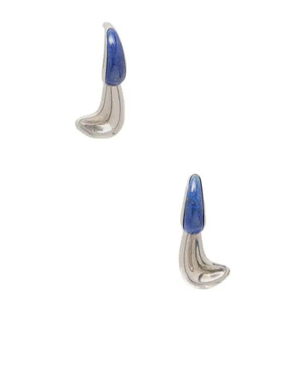 Khaite Cyclone Silver-tone Drop Earrings With Lapis Lazuli - Yellow