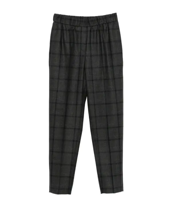 Peserico Plaid Elastic Waist Trousers