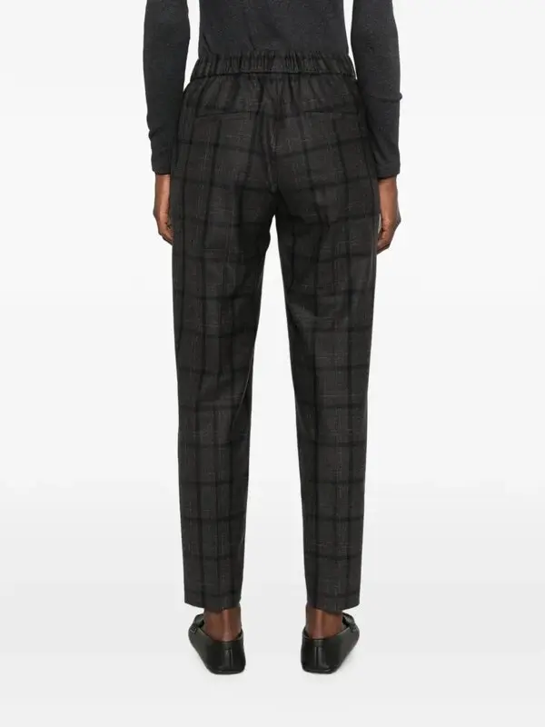 Peserico Plaid Elastic Waist Trousers