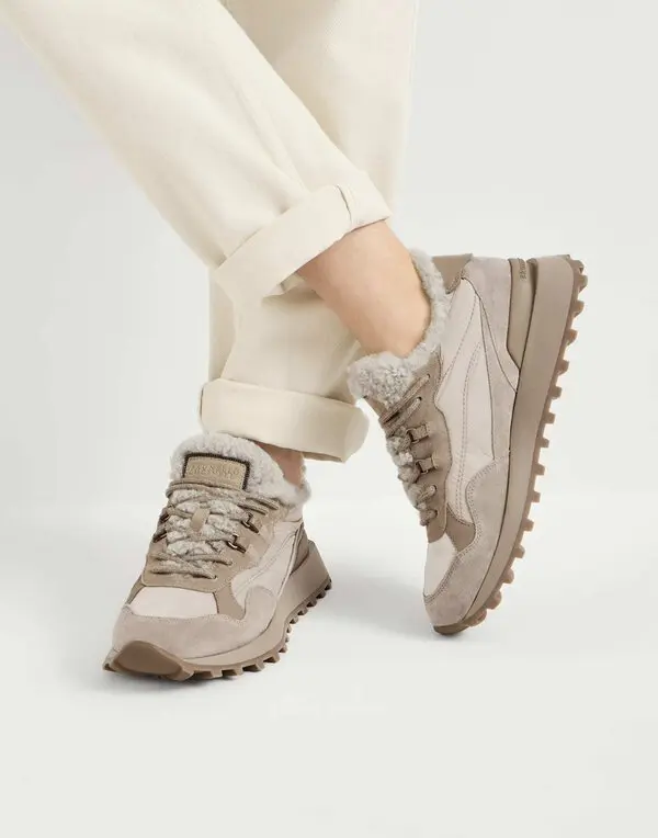 Brunello Cucinelli Shearling-lined Monili Sneakers