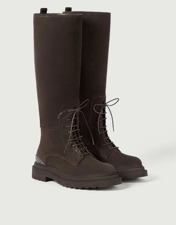 Brunello Cucinelli Suede Boots With Precious Detail