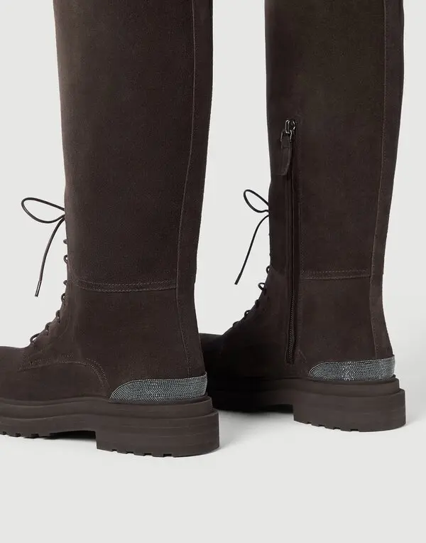 Brunello Cucinelli Suede Boots With Precious Detail